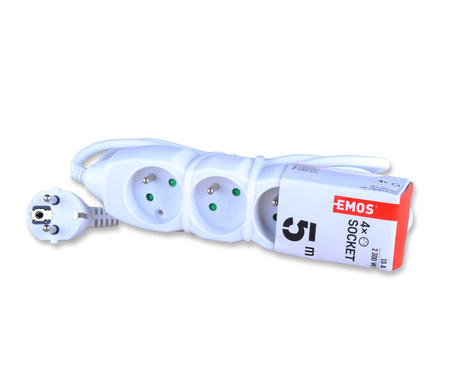 EMOS P0415 PRZEDŁUŻACZ Z UZIEMIENIEM 4 GNIAZDA 5m