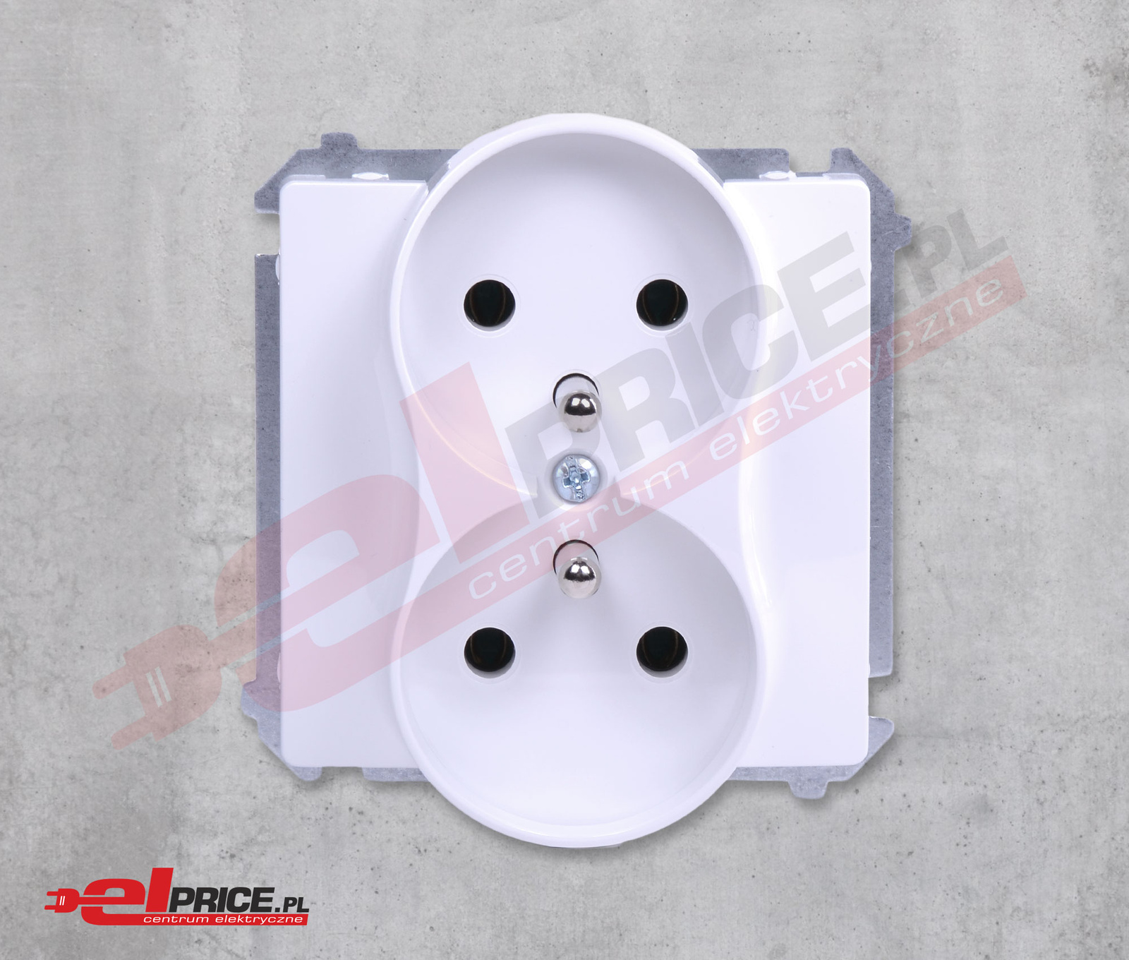 Simon basic gniazdko podwójne z bolcem uziemieniem