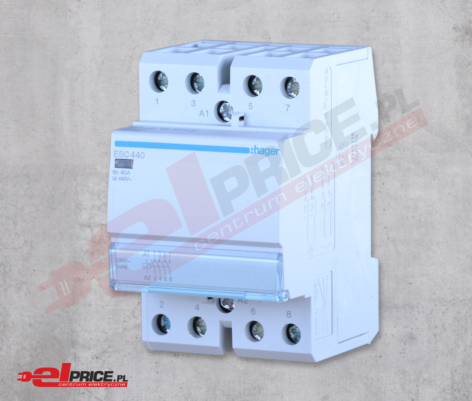 Hager esc440 stycznik modułowy 40a 4z 0r 230v ac