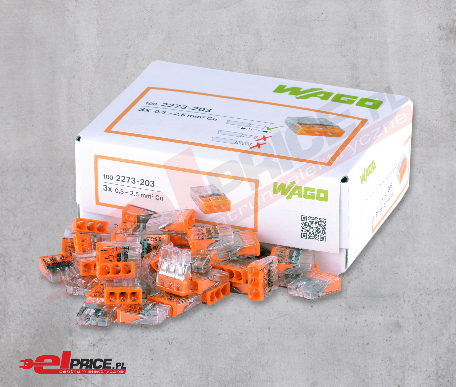 WAGO 2273-203 SZYBKOZŁĄCZKA 3x0,5-2,5mm 20 szt