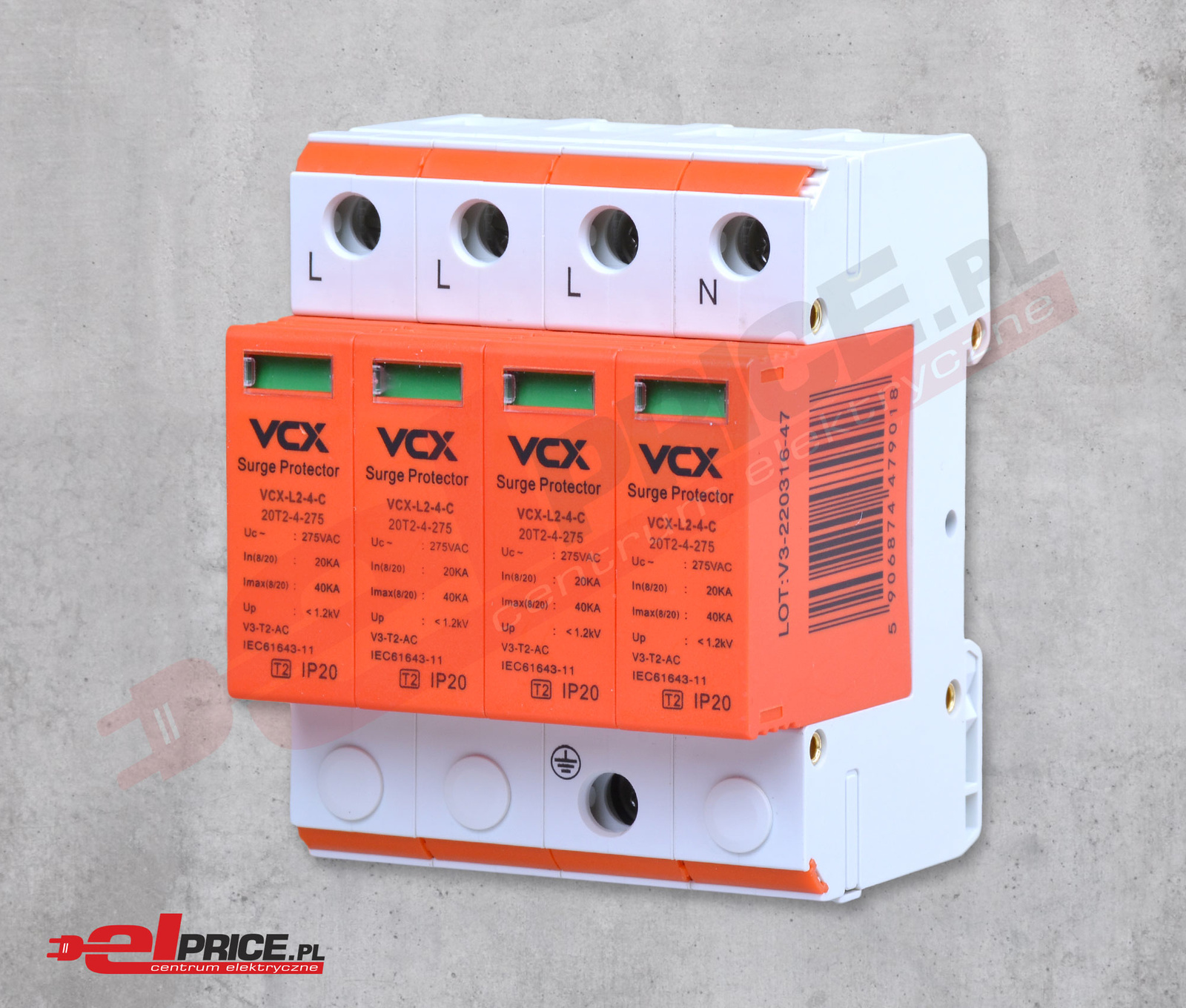 VCX OGRANICZNIK OCHRONNIK PRZEPIĘĆ 4P T2 C 3-FAZ | Bestseller