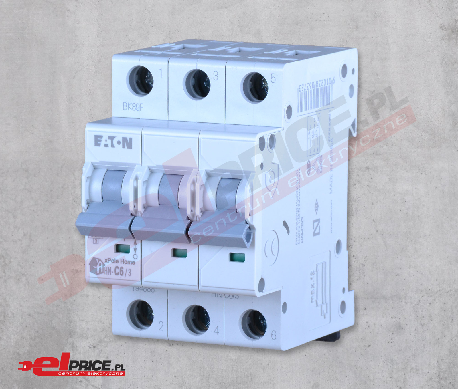 EATON HN-C6/3 WYŁĄCZNIK NADRPĄDOWY 3P C6A 6kA 194888